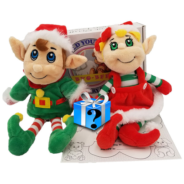 Christmas Elves Gift Box 8” Plush Doll Set with Mystery Surprise insid ...
